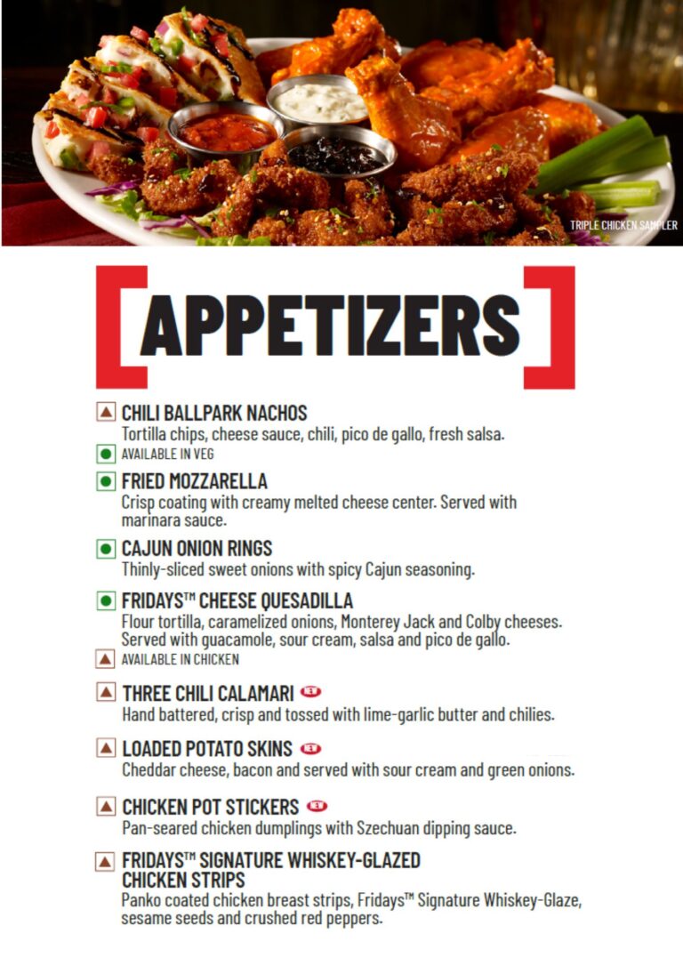 TGIF India Food Menu | Delicious Starters, Mains, and Desserts
